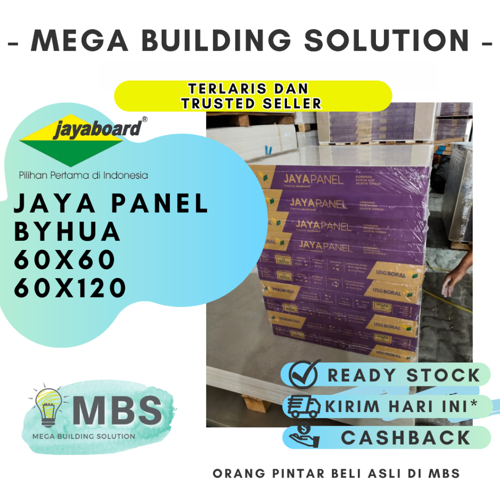 Jual [DUS] JAYABOARD Byhua 60x60 Ceiling Panel/ Gyptile 9mm - plafon ...