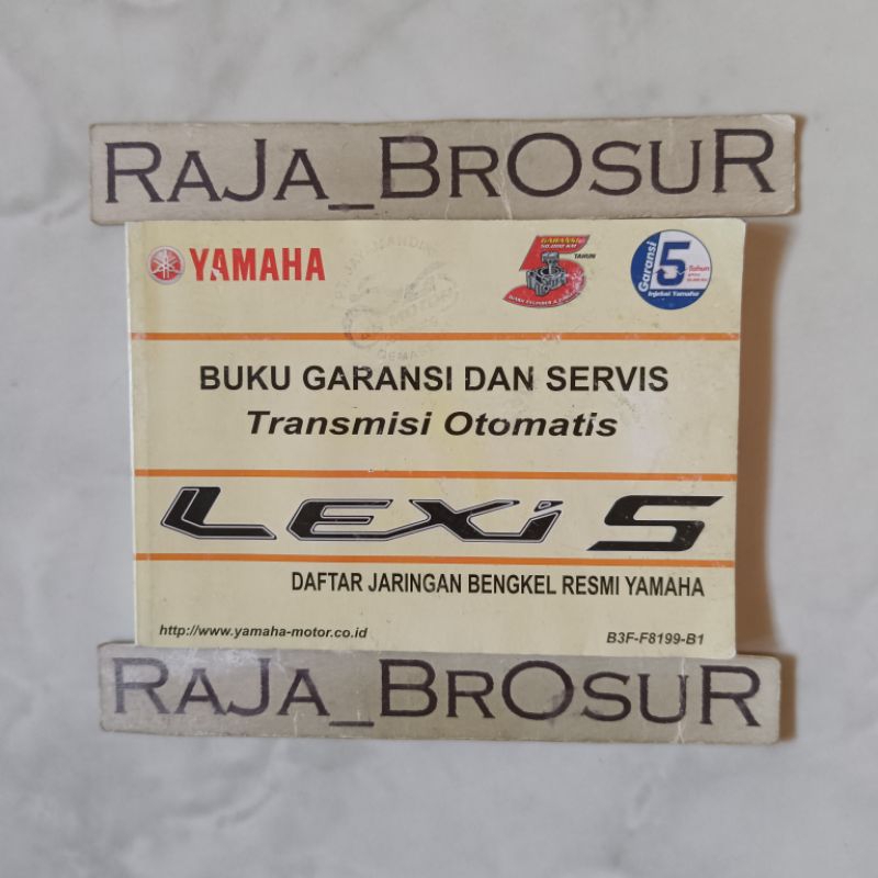 Jual Buku garansi dan servis transmisi otomatis/Manual book Yamaha Lexi S B3F 2018-2023 | Shopee ...