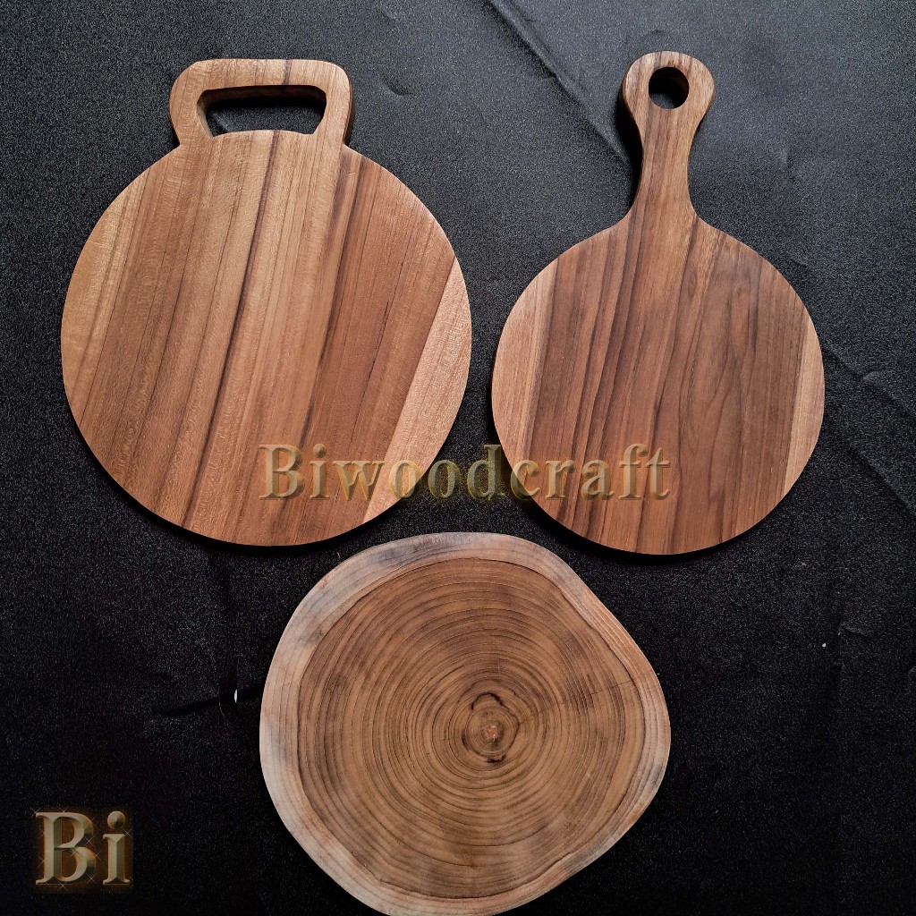 Jual Talenan Bulat Kayu Jati- Talenan Kayu Jati Bulat - Biwoodcraft ...