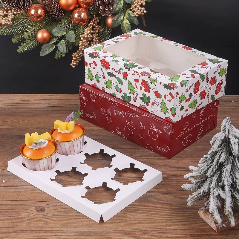 Jual BOX CUPCAKE NATAL BIRTHDAY ULANG TAHUN 6lubang Box Muffin Box Kue ...