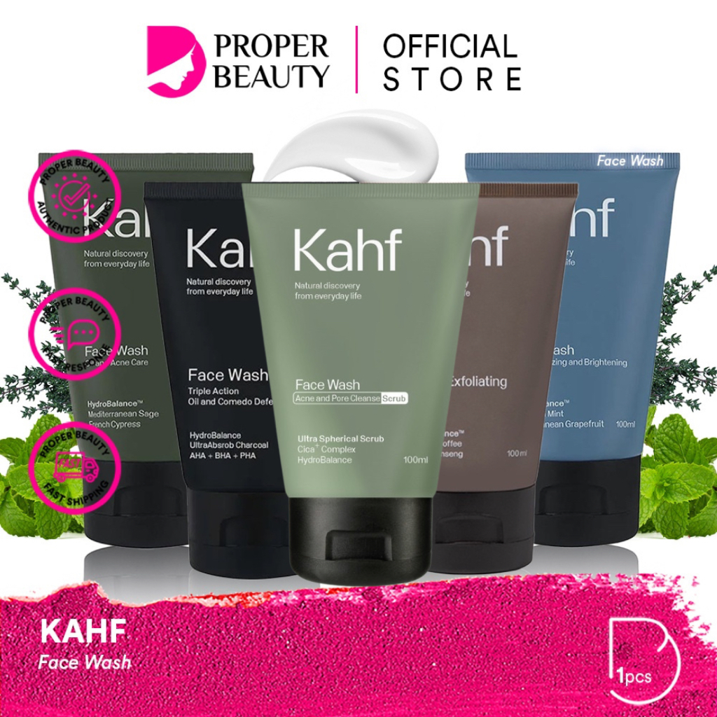 Jual KAHF Facial Wash Indonesia / Sabun Wajah Pria 100ml / Skin ...