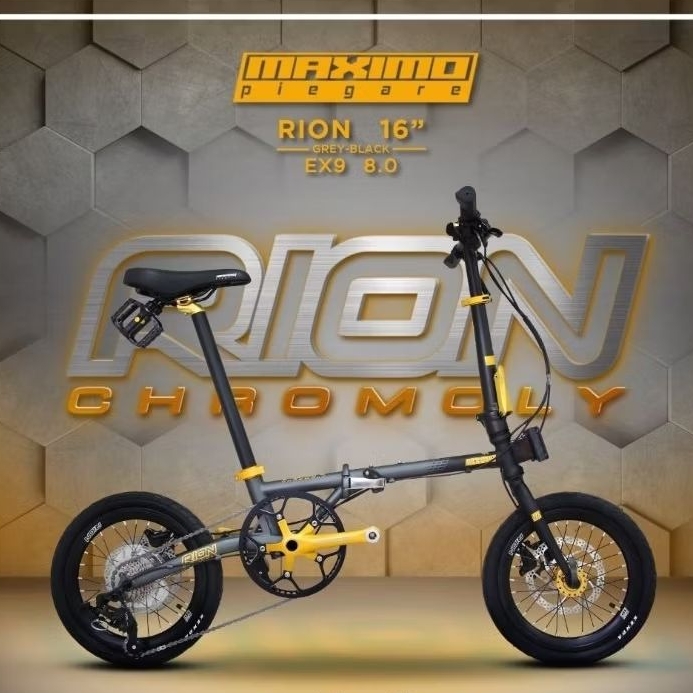 Jual Sepeda Lipat 16 Inch MAXIMO Piegare Folding Bike 9 Speed RION ...