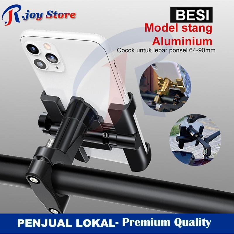 Jual Ha Holder Di Stang Motor Besi Dudukan Hp Gps Holder Motor Stang ...