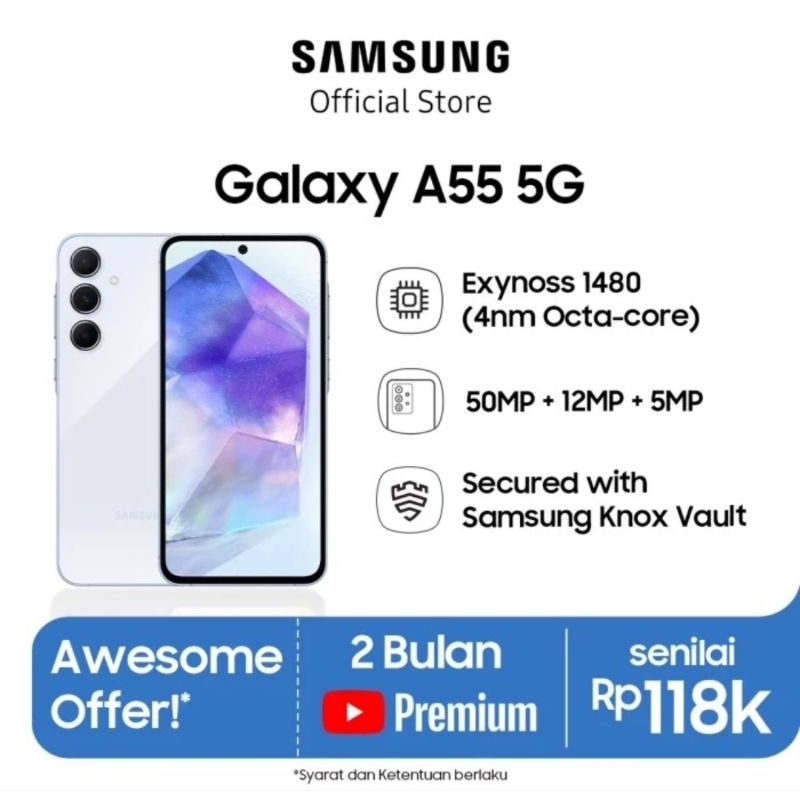Jual Samsung Galaxy A55 5G Garansi Resmi Free Adaptor 25watt | Shopee ...