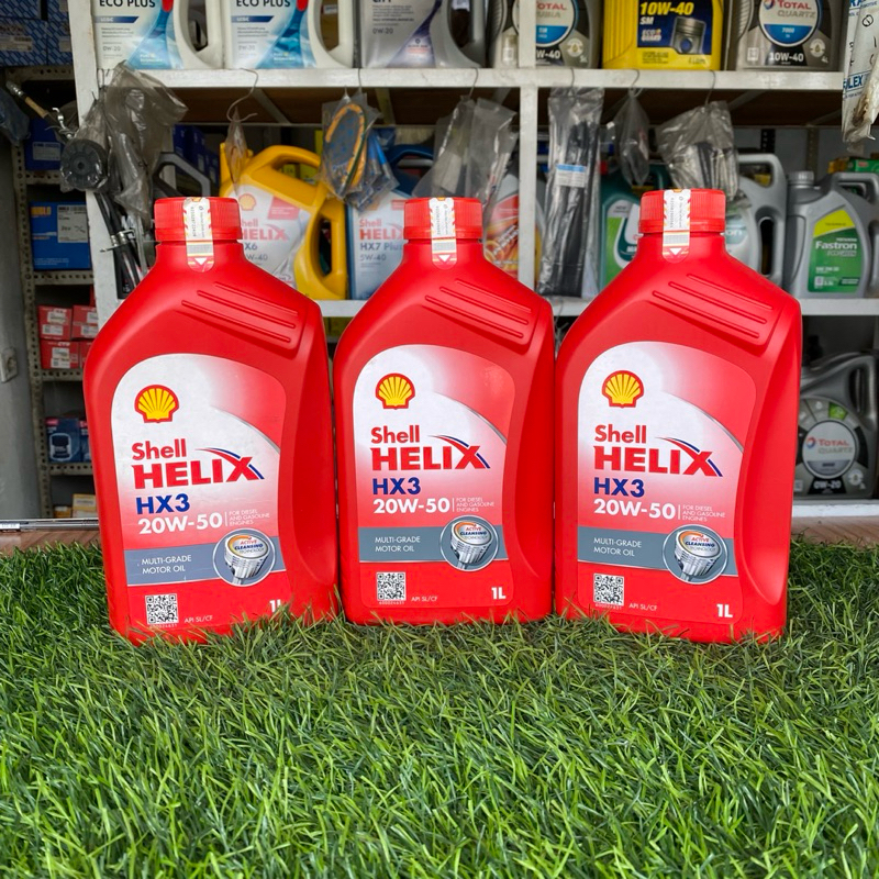 Jual Shell Helix HX3 20W-50 VOL (1Liter) ORIGINAL 100% | Shopee Indonesia