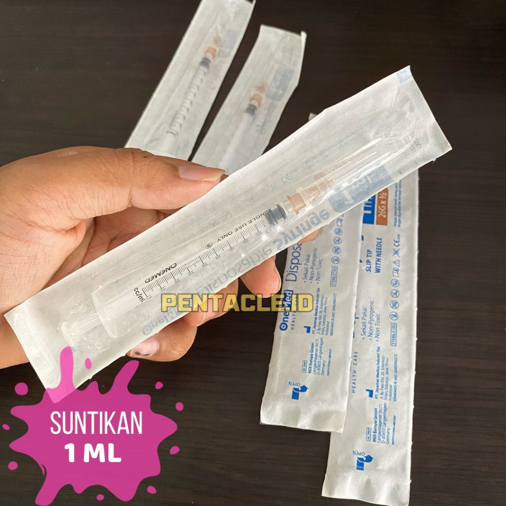 Jual SUNTIKAN STERIL SYRINGE Ukuran 1 ML Cairan Tinta Parfum Essense ...