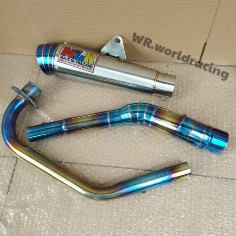 Jual (D) 1 Set NLK conical exhaust big elbow blue pipe Muffler open ...