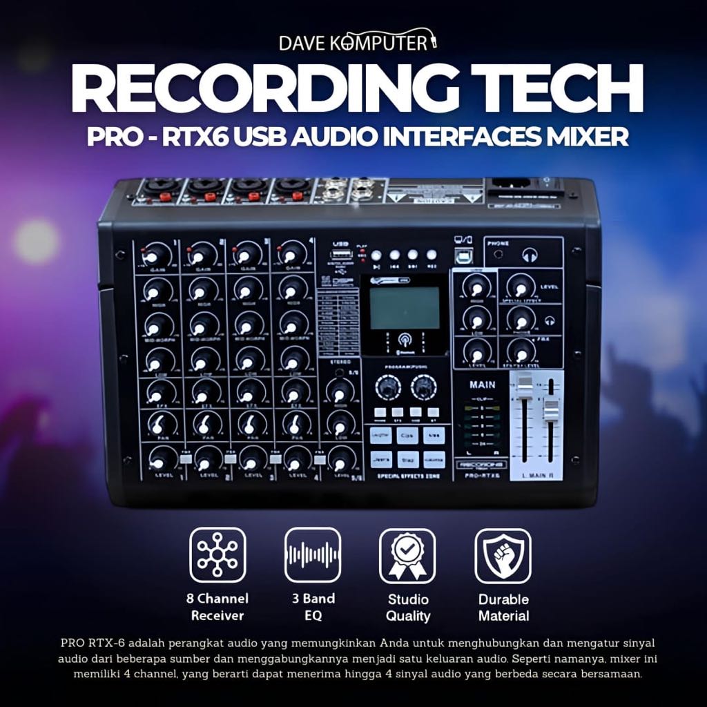 Jual RECORDING TECH PRO RTX6 RTX-6 PRO-RTX6 USB AUDIO ANALOG MIXER ...