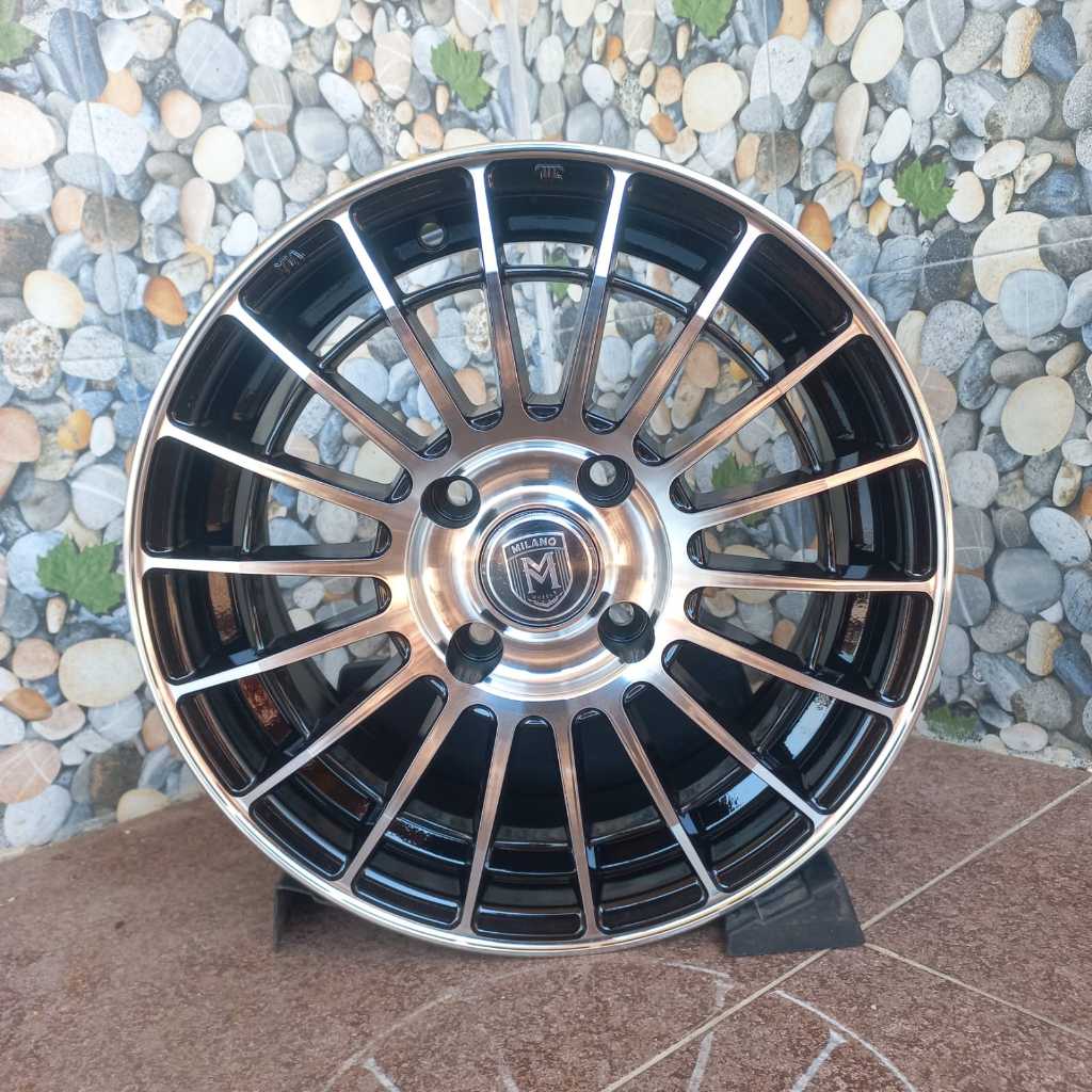 Jual 1 SET VELG Milano BARU R15 H4 vcd 114 Lbr 6.5 ET 25 Wrn Hitam ...