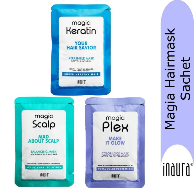 Jual INAURA MAGIA KERATIN MASK SACHET 40 GR (PLEX, SCALP, KERATIN ...