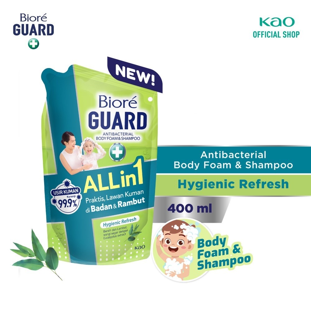 Jual Biore Guard All in 1 Antibacterial Body Foam & Shampoo Hygienic ...