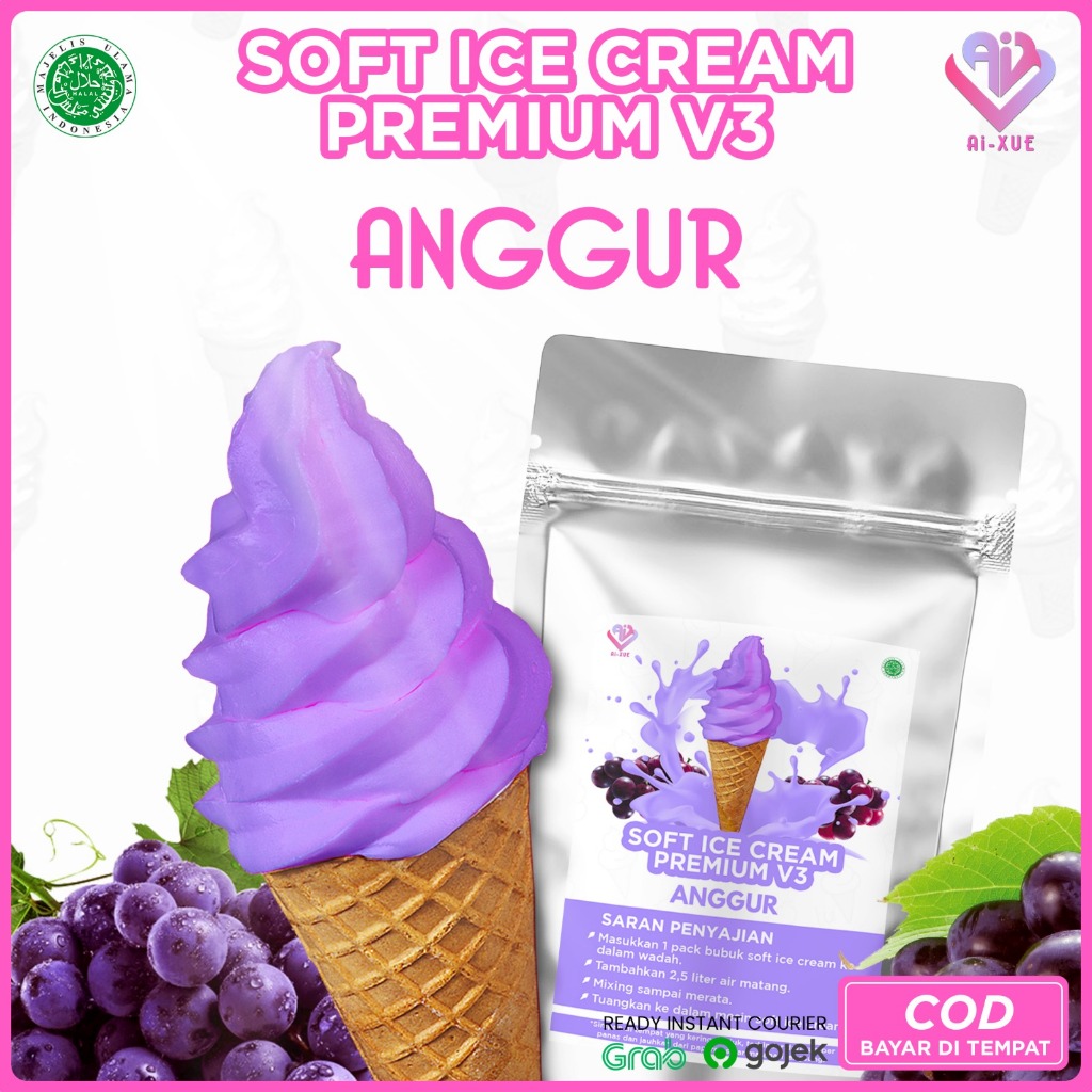 Jual Anggur V3 Soft Ice Cream Premium Powder / Bubuk Es Krim Premium ...