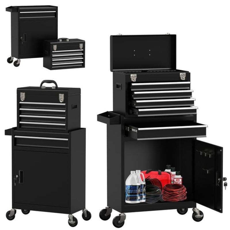 Jual Rak perkakas Hitam toolbox tempat peralatan organizer barbershop ...