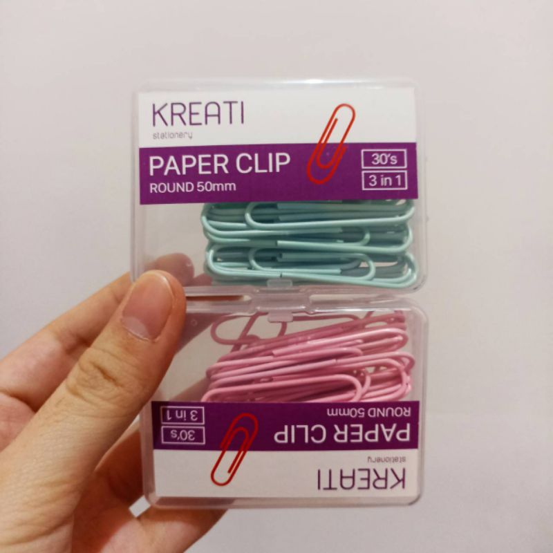 Jual Paper Clip Box/ Penjepit Kertas Round 50mm/ Jepitan Kertas Pastel ...