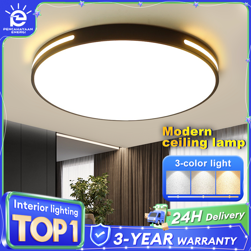 Jual Lampu Plafon Minimalis Ceiling LED Kamar Sinar 3 Warna Kamar Tidur ...