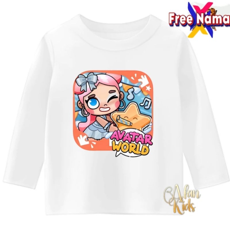 Jual baju avatar world kaos anak lengan panjang free cetak nama ...