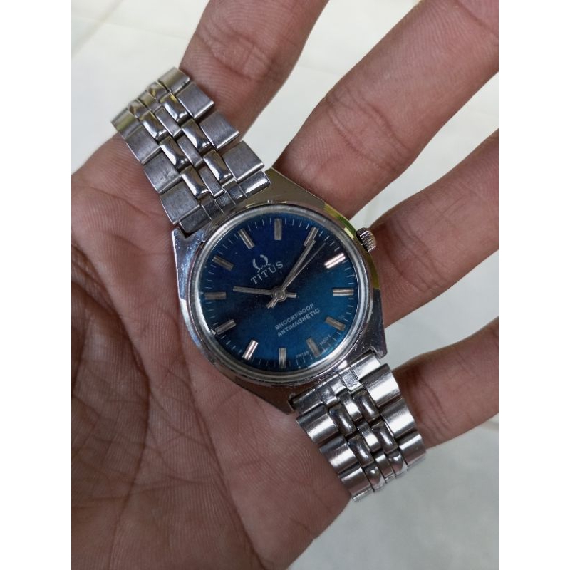 Jual TITUS Blue Dial Vintage Swiss | Shopee Indonesia