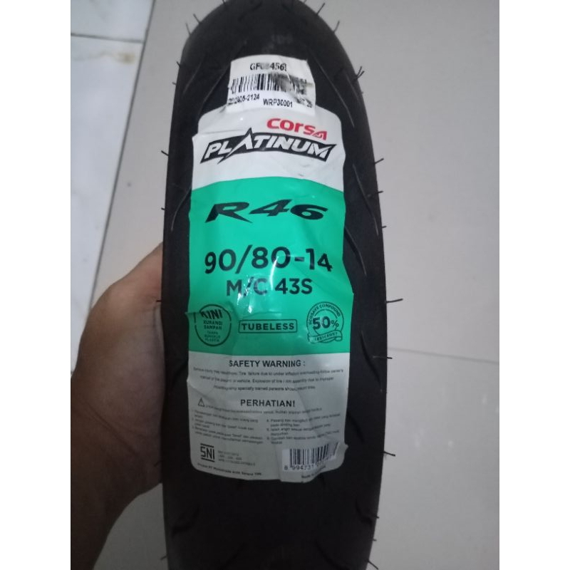 Jual PAKET BAN CORSA R46 90/80-14 TUBELESS FREE PENTIL MOTOR MATIC ...