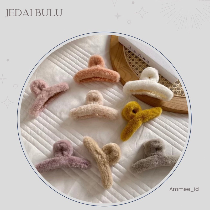 Jual JEDAI RAMBUT BAHAN BULU / JEPITAN SALON BULU / JEDAI KOREA VIRAL ...