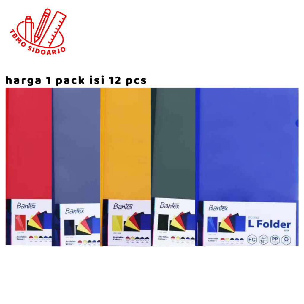 Jual TBMO Map L / Map Plastik Bantex Bicolor Folio 2256 Per Pack Isi 12 ...
