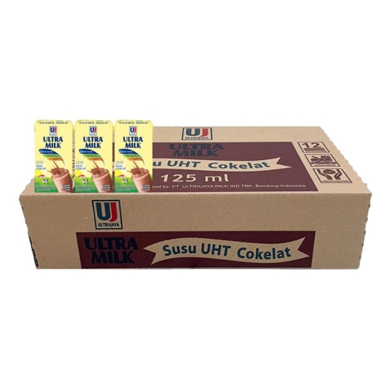 Jual Susu ultra 125 ml susu uht strawberry & cokelat 1 dus | Shopee ...