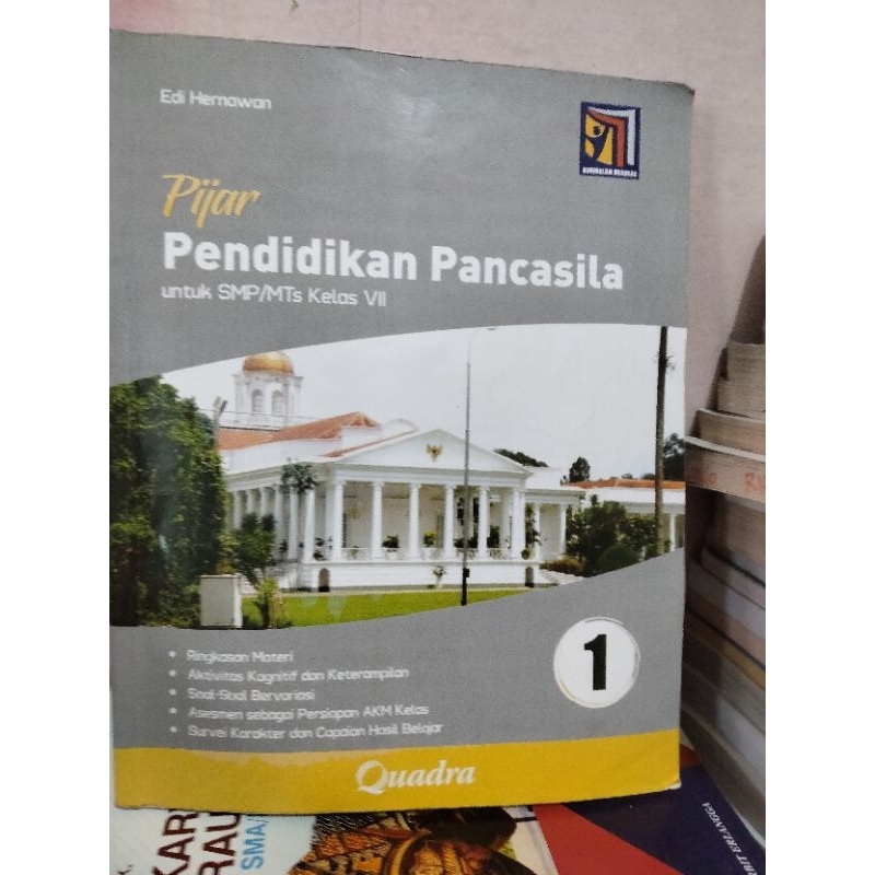 Jual buku pijar pendidikan pancasila/ppkn kelas 7 VII 1 smp mts quadra kurikulum merdeka ...