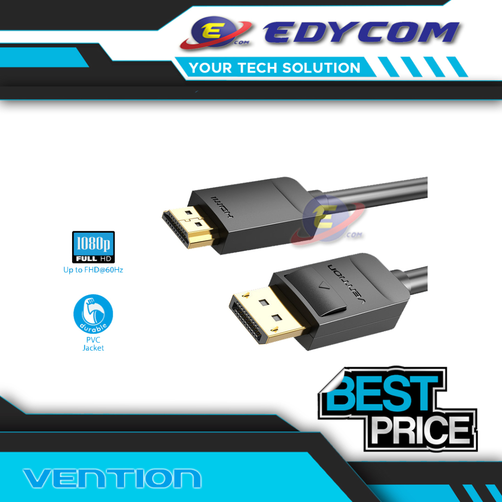 Jual Vention Kabel DisplayPort (DP) Male to HDMI Male - HAD | Shopee ...