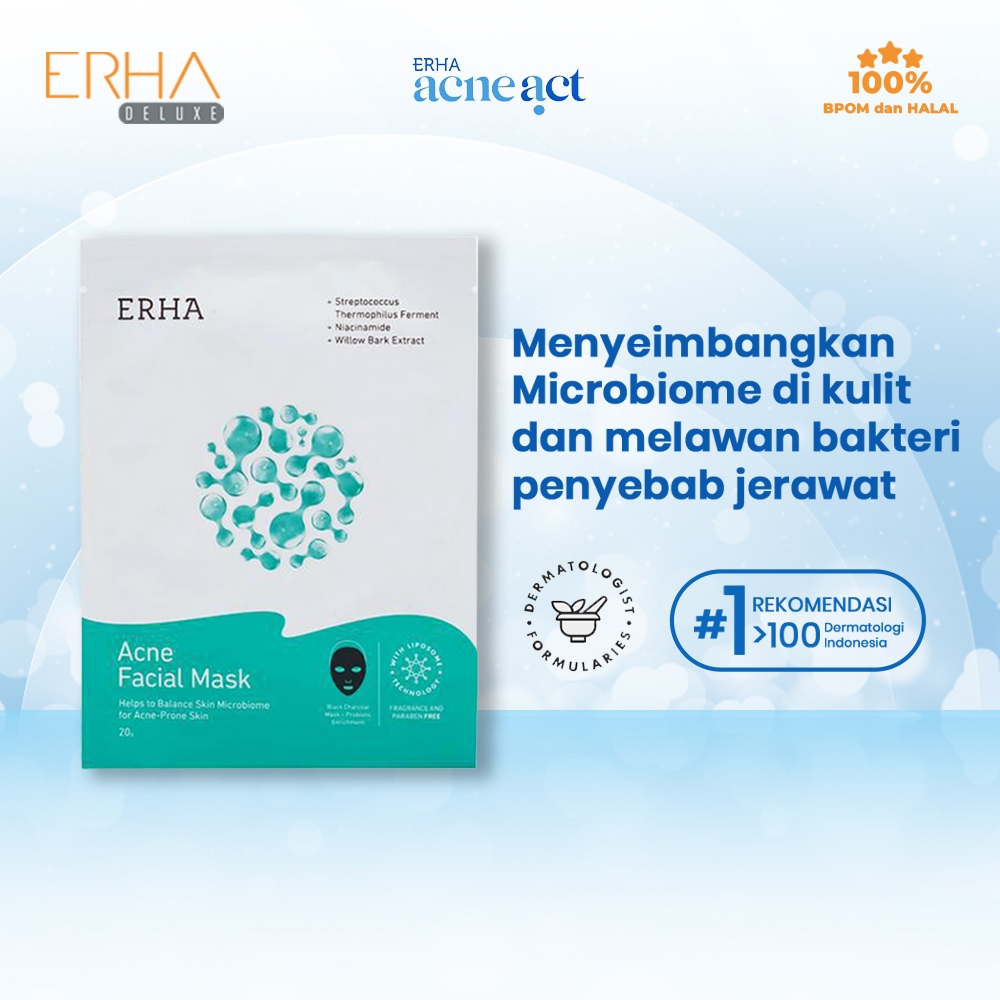 Jual ERHA Masker Wajah Jerawat - Acne Facial Mask Niacinamide 1 pcs ...