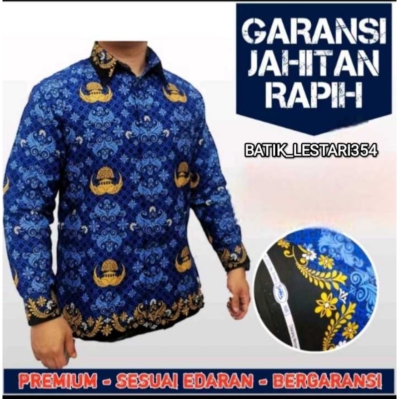 Jual BATIK KORPRI KERAH HITAM LAPIS FURING TERBARU 2024 KORPRI PRIA DAN WANITA BAJU DINAS KORPRI ...
