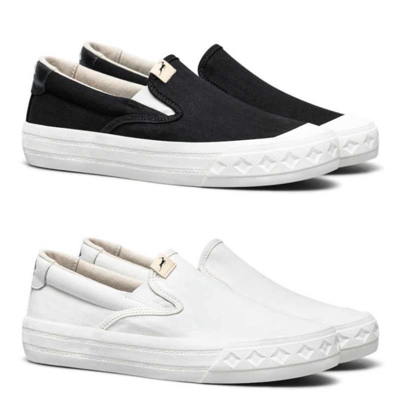 Jual Compass Retrograde Slip On Herringbone Black/White | Size 35-45 ...