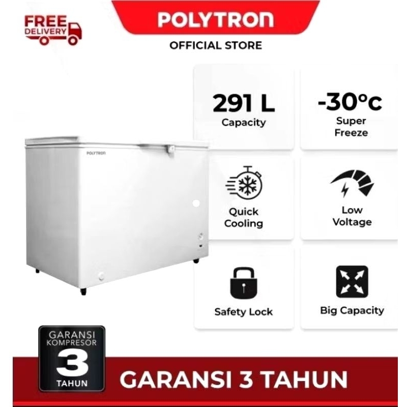 Jual POLYTRON PCF 318 FREEZER BOX 300 LITER | Shopee Indonesia