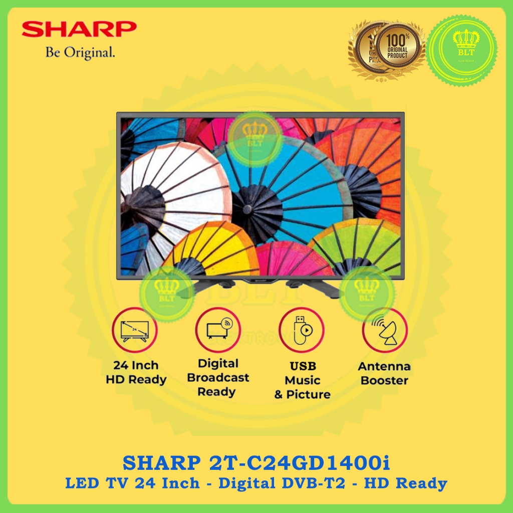 Jual SHARP TV LED 24" HD-Ready TV Digital 24 Inch - 2T-C24GD1400i 24HD1500i | Shopee Indonesia