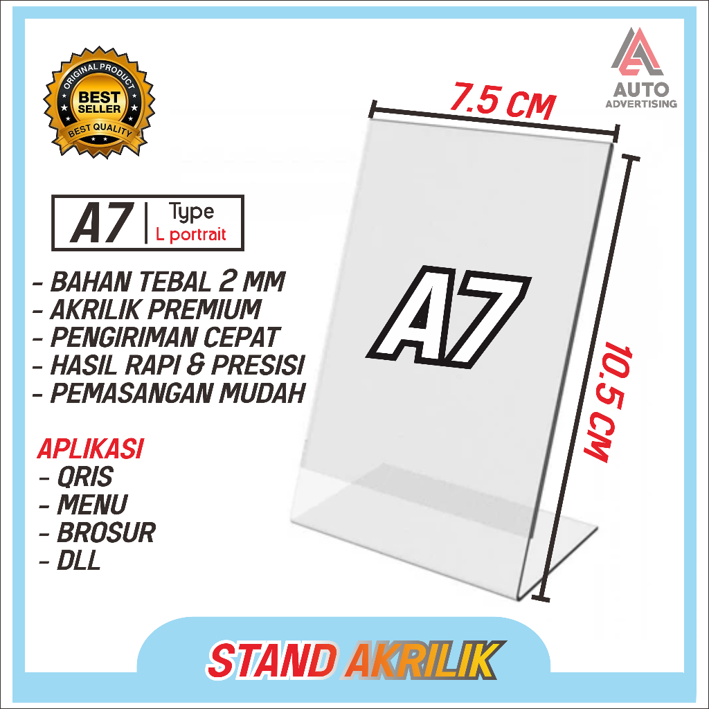 Jual Tempat Brosur Akrilik Tent Card Holder Display Stand Acrylic Qris ...