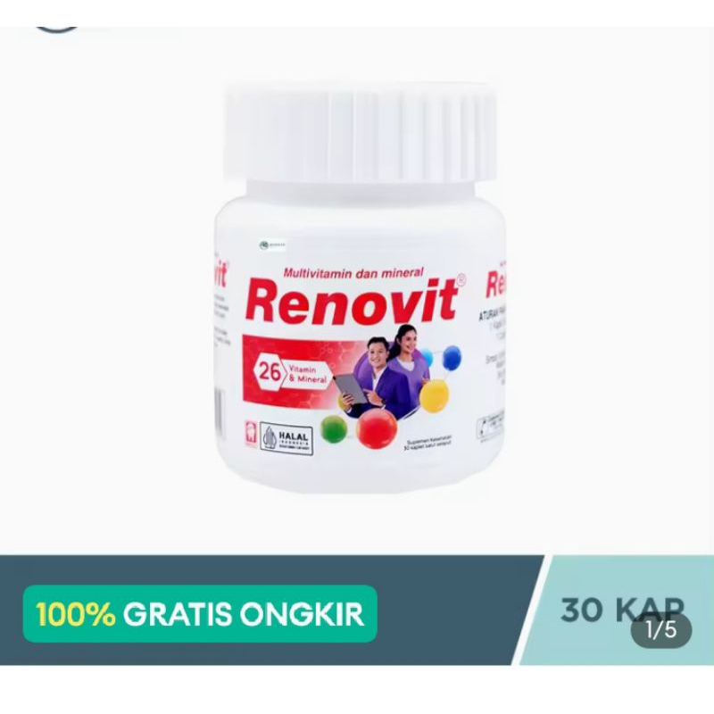 Jual renovit multivitamin 30 tablet packaging baru | Shopee Indonesia