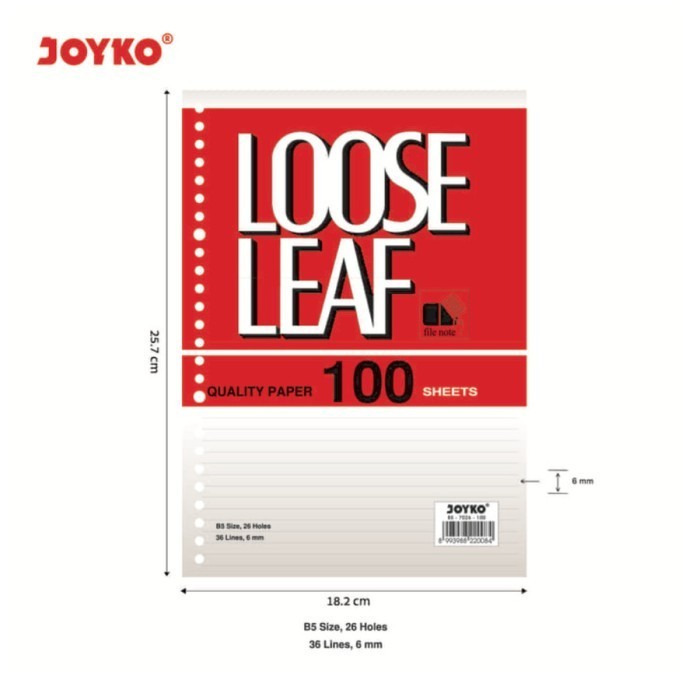 Jual Joyko B5-7026 100S Loose Leaf / Isi Kertas File / Binder / 100 Lembar | Shopee Indonesia