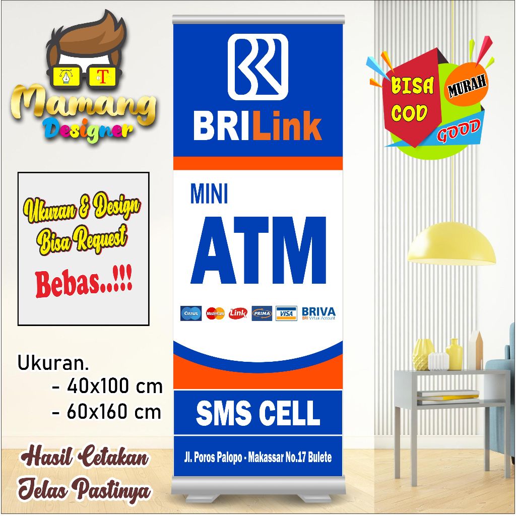 Jual Custom Spanduk Banner MMT Untuk Agen Brilink Keren Bagus bb ...