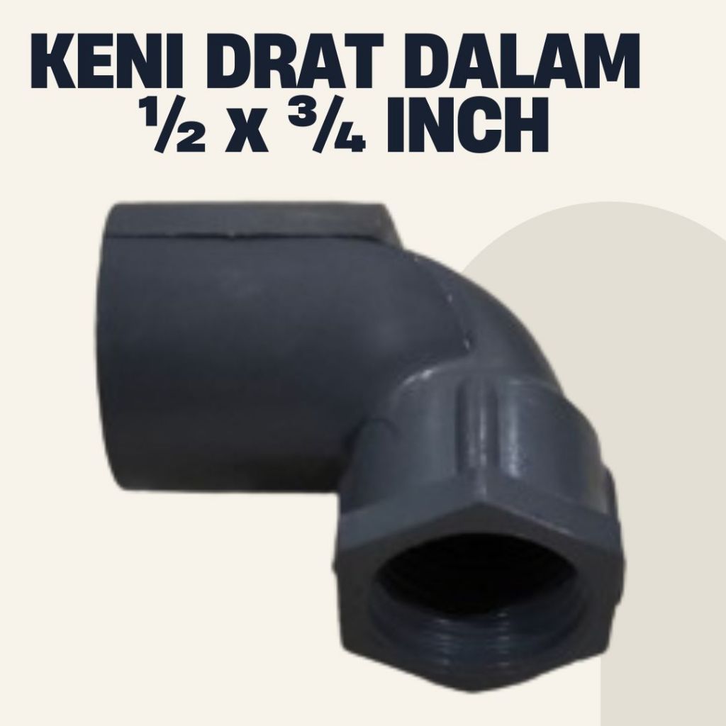 Jual aksesoris fitting penyambung sambungan pipa pvc keni knee knie elbow letter L drat dalam ...