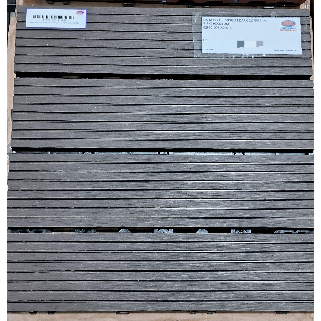 Jual HADA WPC TILE DIY DECKING A1 DARK COFFEE UK 315X310X235MM | Shopee ...