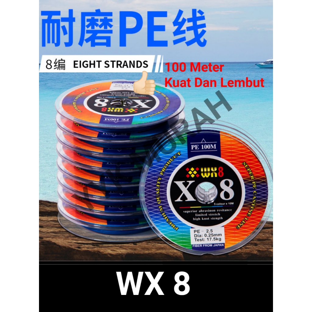 Jual WX8 100m tali PE X8 senar line benang jepang kuat MURAH 1 | Shopee Indonesia