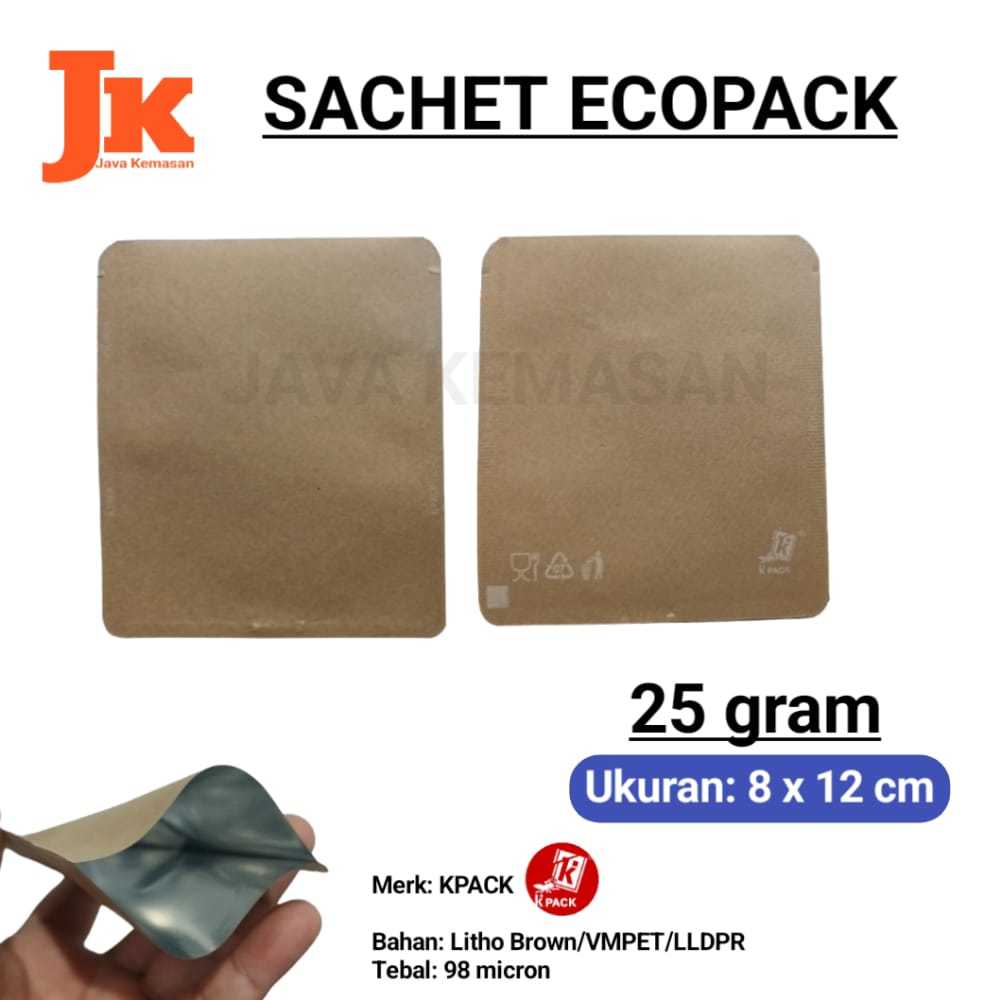 Jual KPACK 25G SACHET ECOPACK 25 LITHO BROWN WARNA COKLAT PAPER KERTAS ...