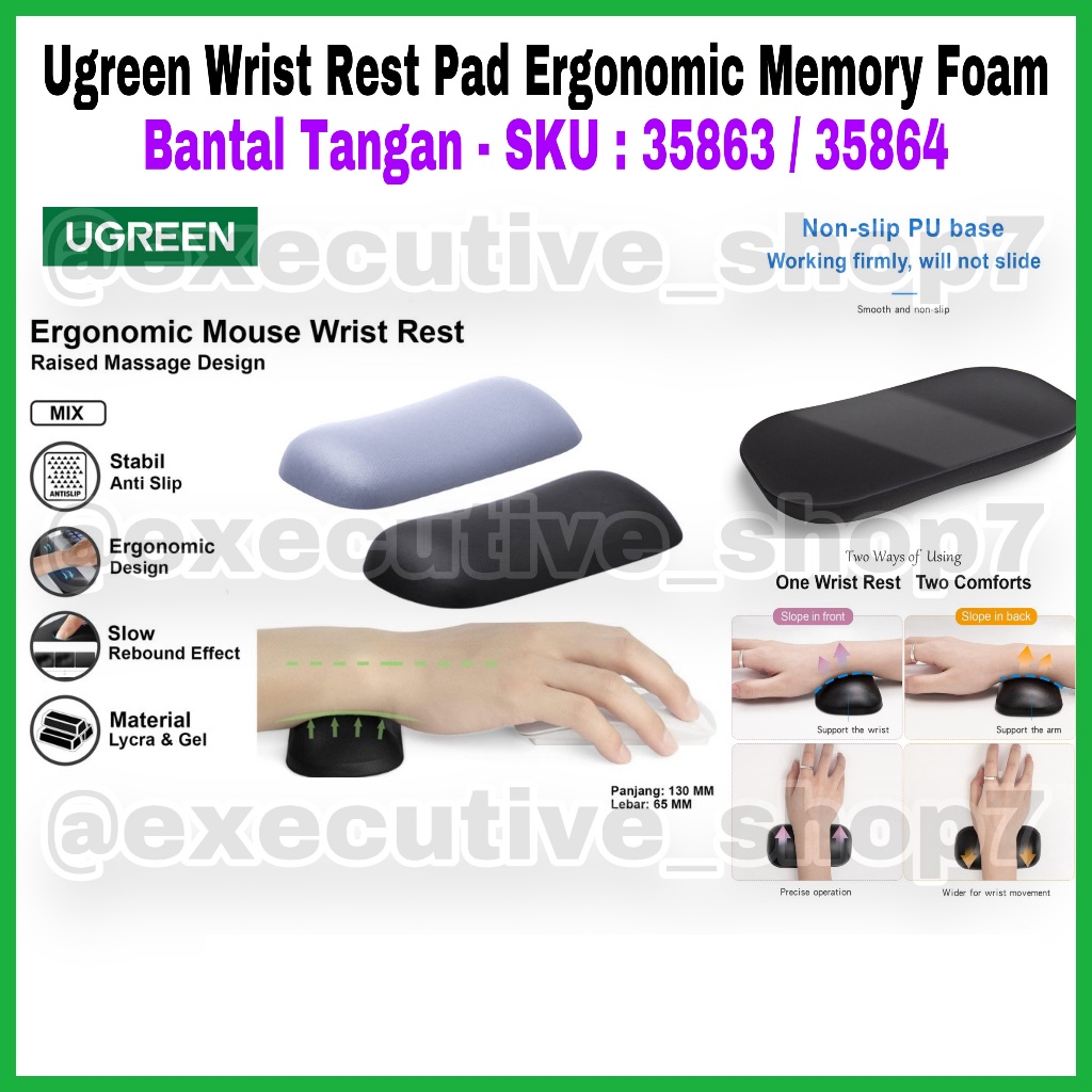 Jual Ugreen Wrist Rest Pad Ergonomic Memory Foam - Bantal Tangan - SKU ...
