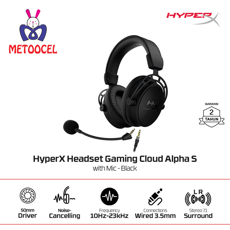 Jual HyperX Headset Gaming Cloud Alpha S With Mic Headphone Wired ...