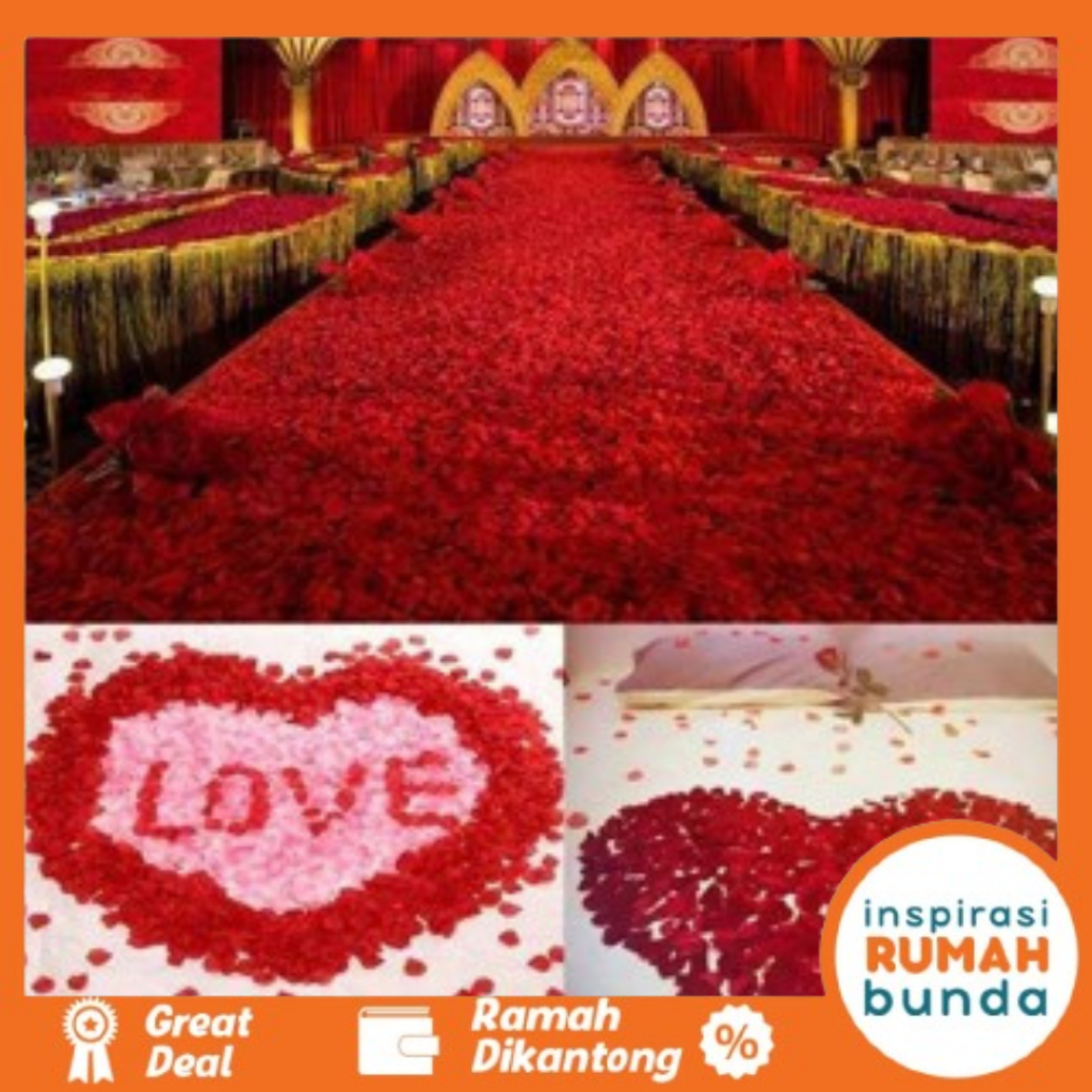Jual Kelopak Bunga Mawar Sintetis Isi 100 helai Kelopak Bunga Mawar ...