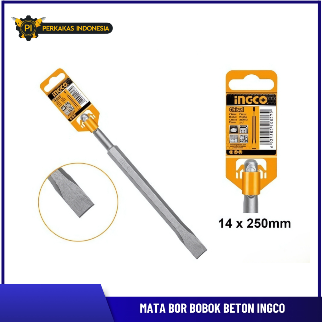 Jual Mata Bor Bobok Beton Pipih SDS PLUS Chisel FLAT INGCO DBC0122501 Pisau Bor Pahat Betel ...