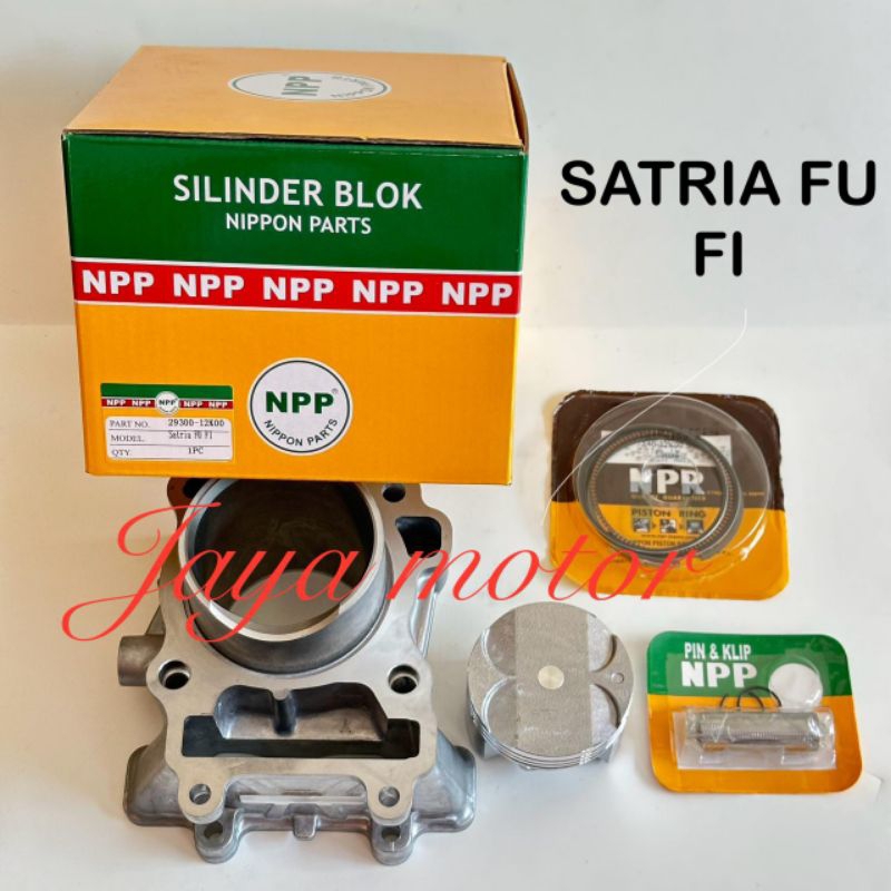 Jual Blok seher cylinder boring set piston kit Satria FU 150 Fi injeksi GSX 150 original Npp ...