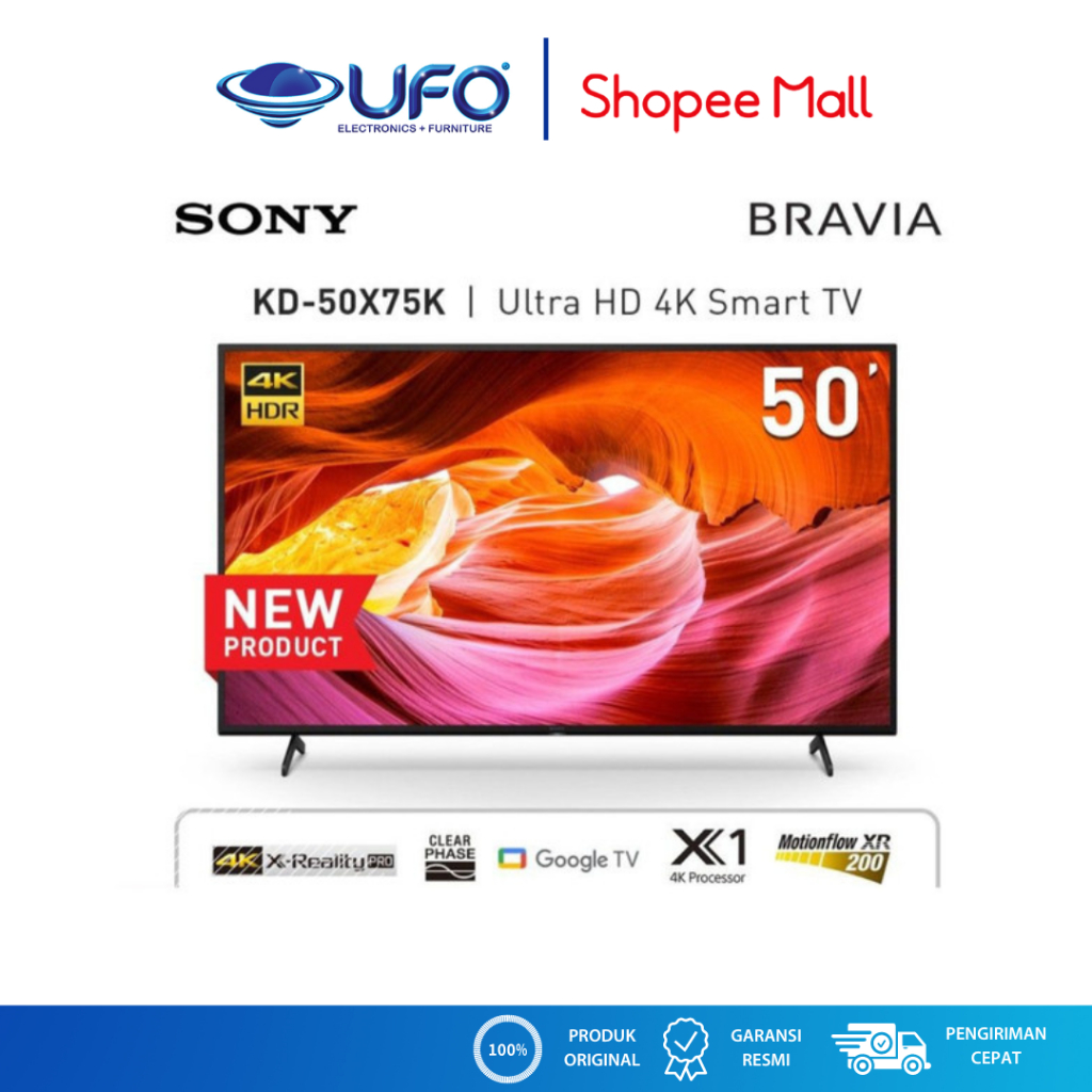 Jual Sony 50 Inch Smart Google TV LED 4K HDR KD50X75K | Shopee Indonesia