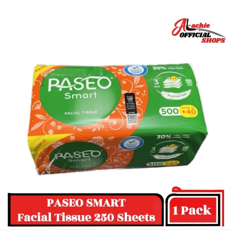 Jual Paseo Smart Facial Tissue 500+40 Ply (1 Packs) | Shopee Indonesia