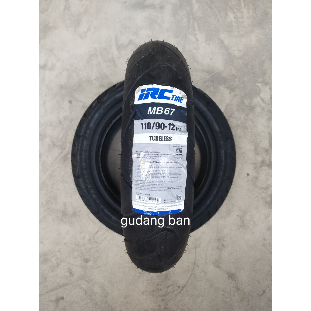 Jual Ban Luar motor IRC MB67 110 / 90 - 12 Tubeless Scoopy Baru freego Belakang Rear TL MB 67 MB ...