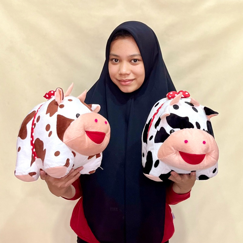 Jual Boneka Sapi Korea Motif Lucu Boneka Sapi Cow Cute Moo Boneka Sapi Ukuran Sedang Sni Lucu 