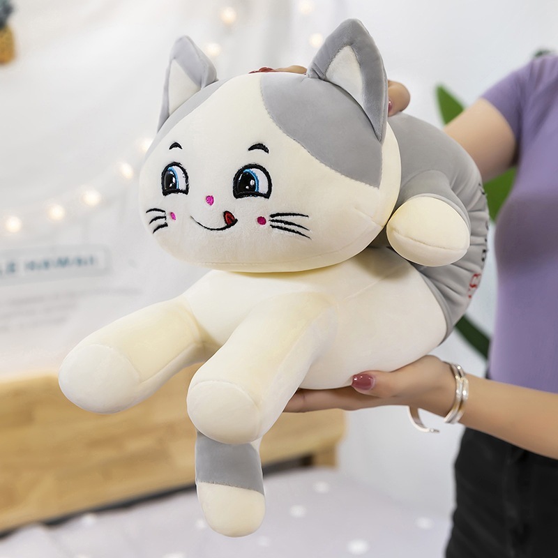 Jual Bantal Guling Kucing Lying 50cm Boneka Kucing Bahan Plush Premium ...